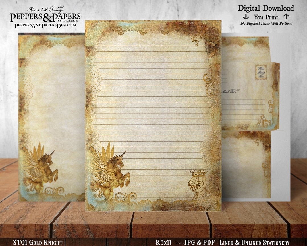 Printable Writing Paper, Printable Stationery Set, for Scrapbooking ...