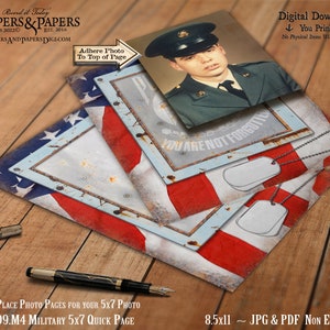 Military Record Photo Page, YOU PRINT, Family Record Keeping for ...
