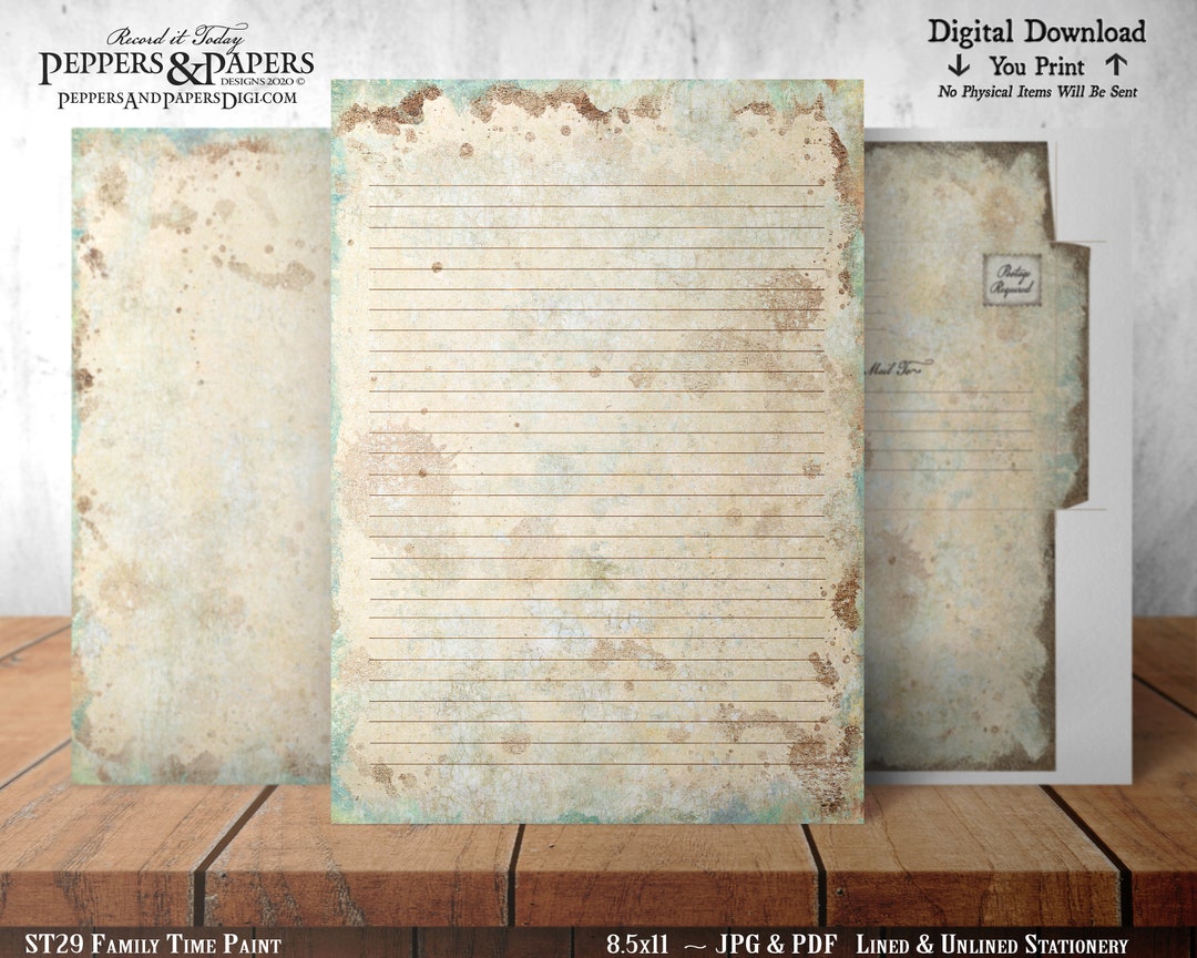 Printable Writing Paper, Printable Stationery Set, for Scrapbooking ...