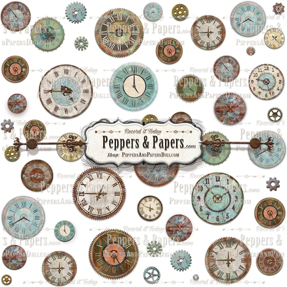 Vintage Clock Overlay on Transparent Background for Digital | Etsy