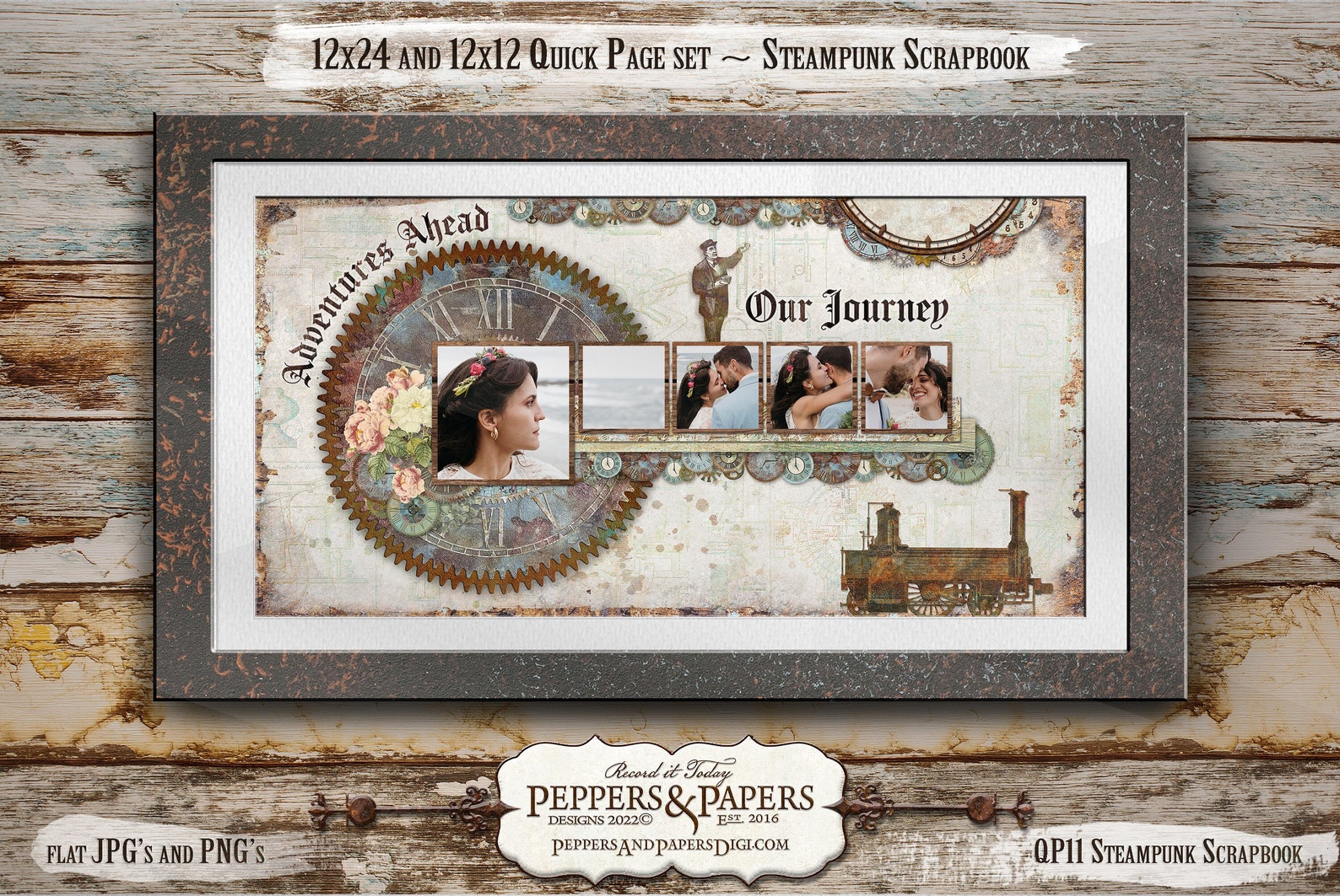 Steampunk Scrapbook Pages Quick Page YOU PRINT Instant Page - Etsy