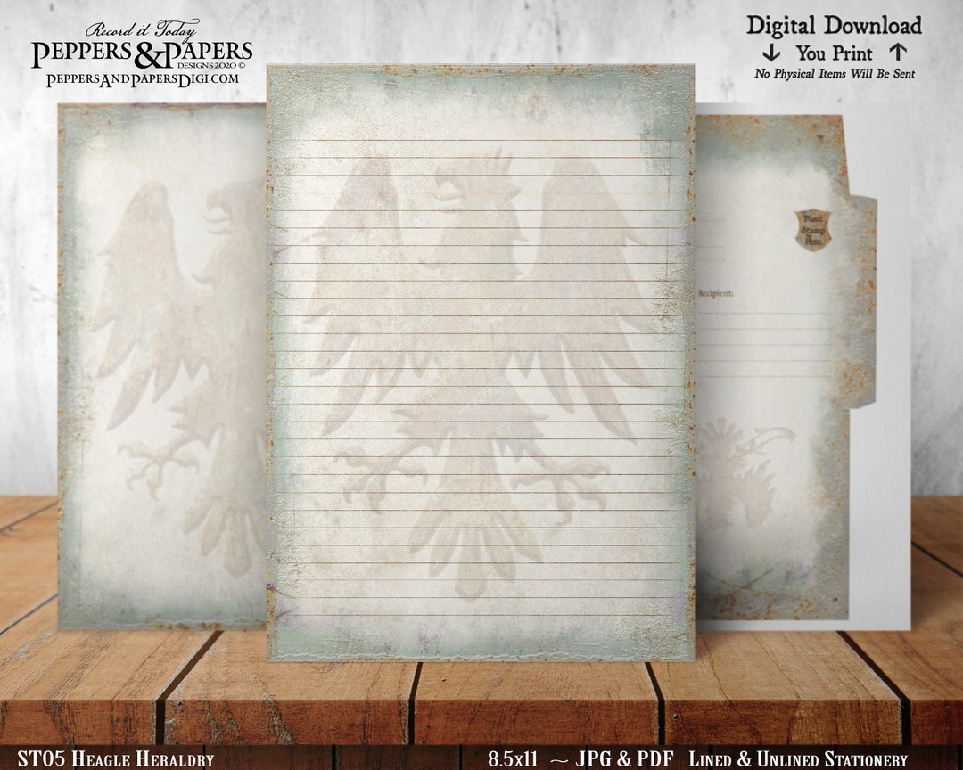 Printable Writing Paper, Printable Stationery Set, for Scrapbooking ...