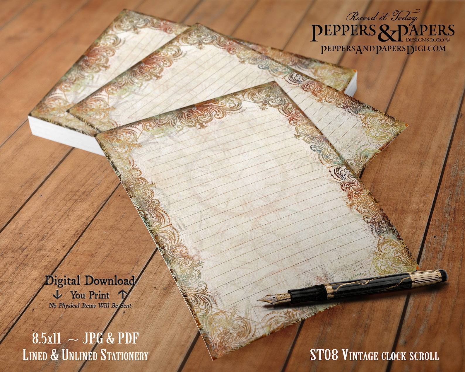 Printable Writing Paper, Printable Stationery Set, for Scrapbooking ...