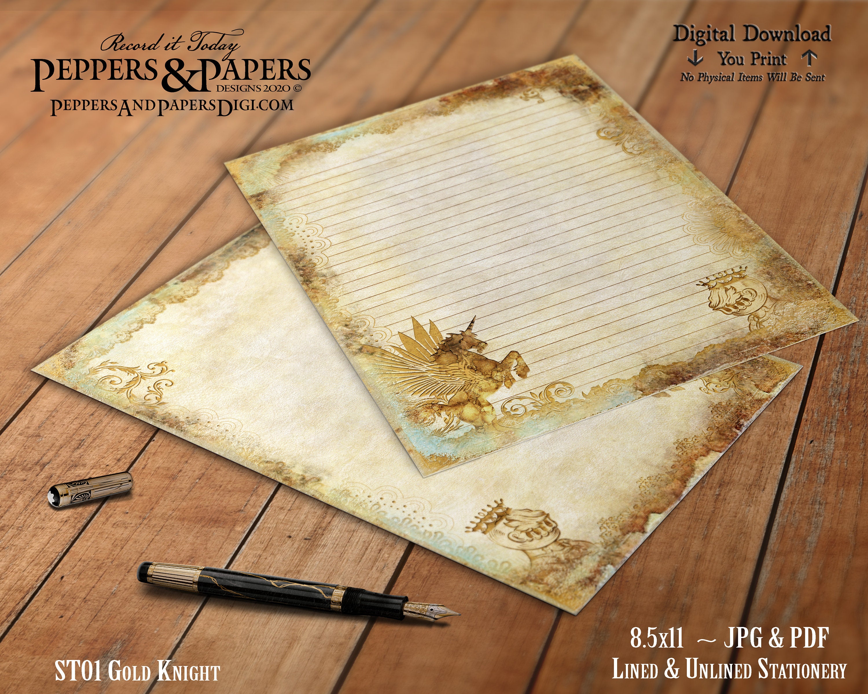 Printable Writing Paper, Printable Stationery Set, for Scrapbooking ...