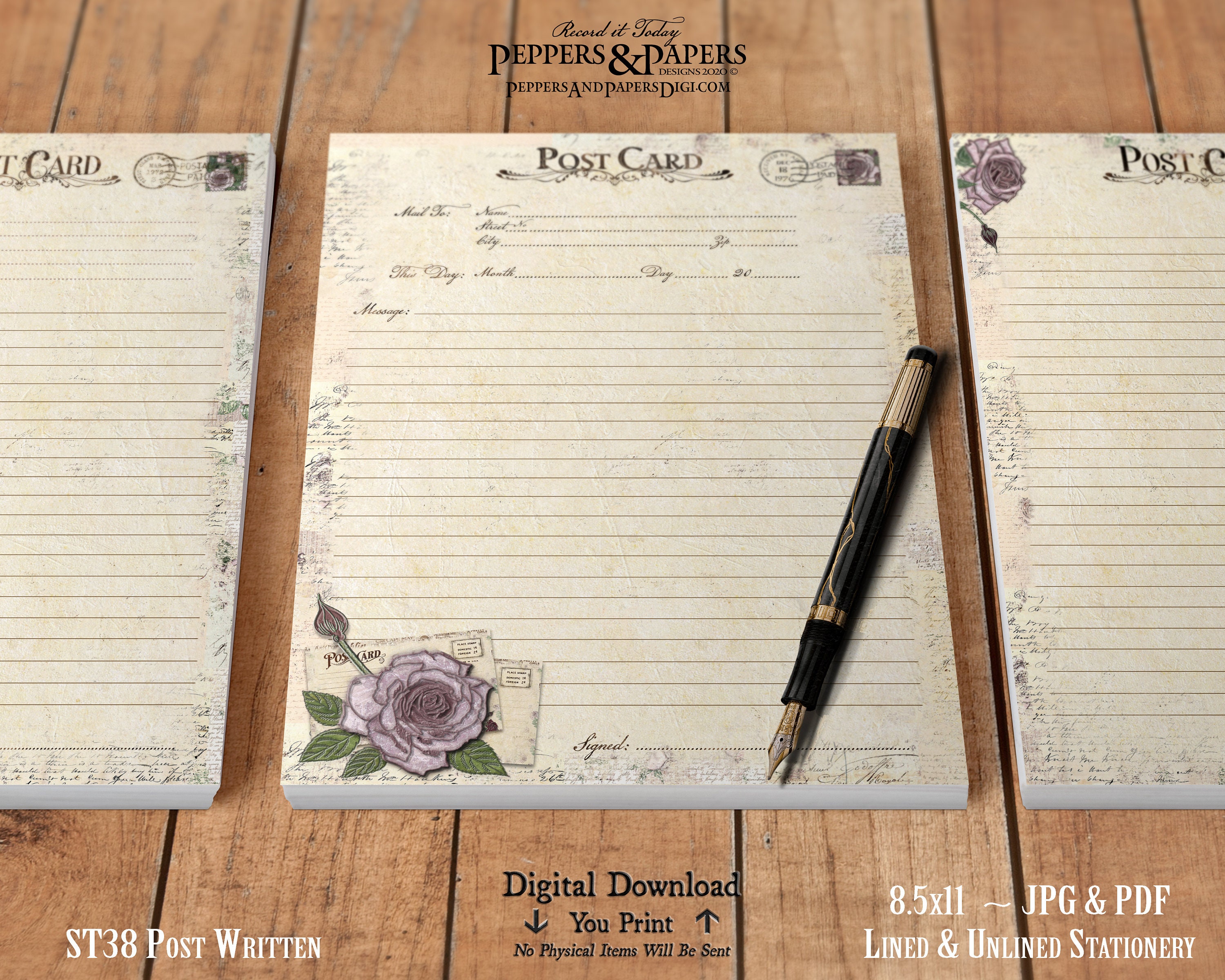 Printable Writing Paper Printable Stationery Set For | Etsy