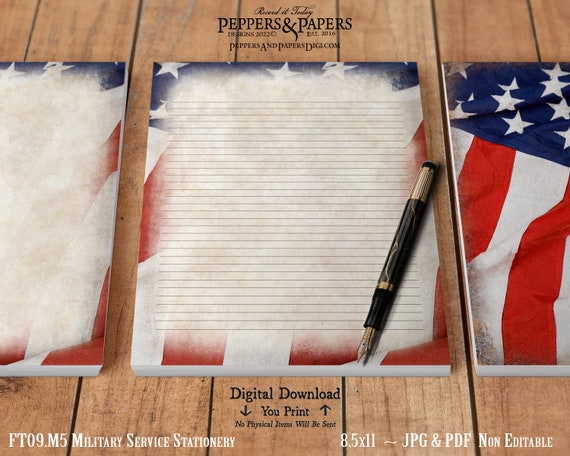 American Flag Stationery Template