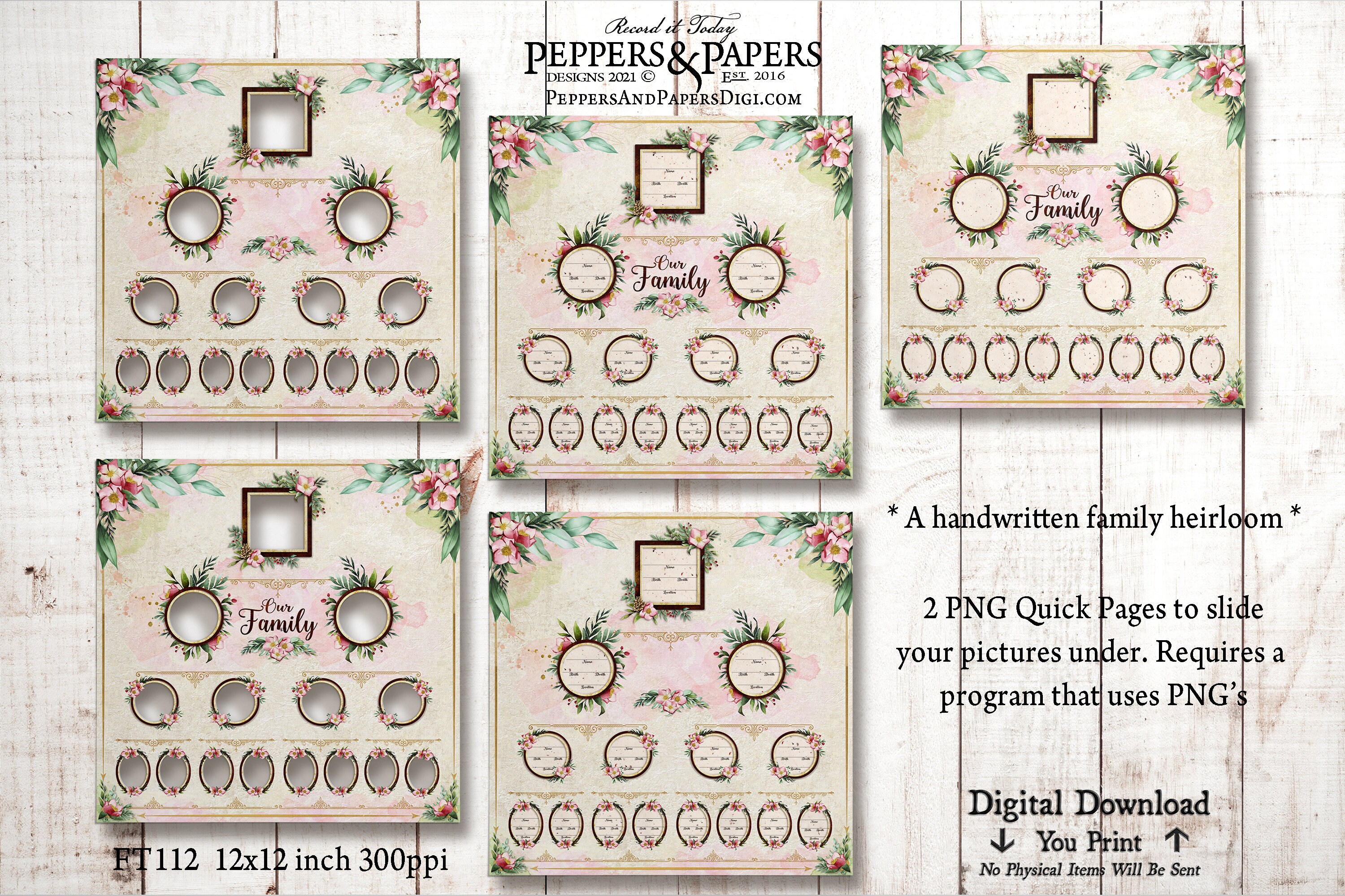 Family Tree 4 Generation Pedigree Chart a Unique DIY Gift for - Etsy