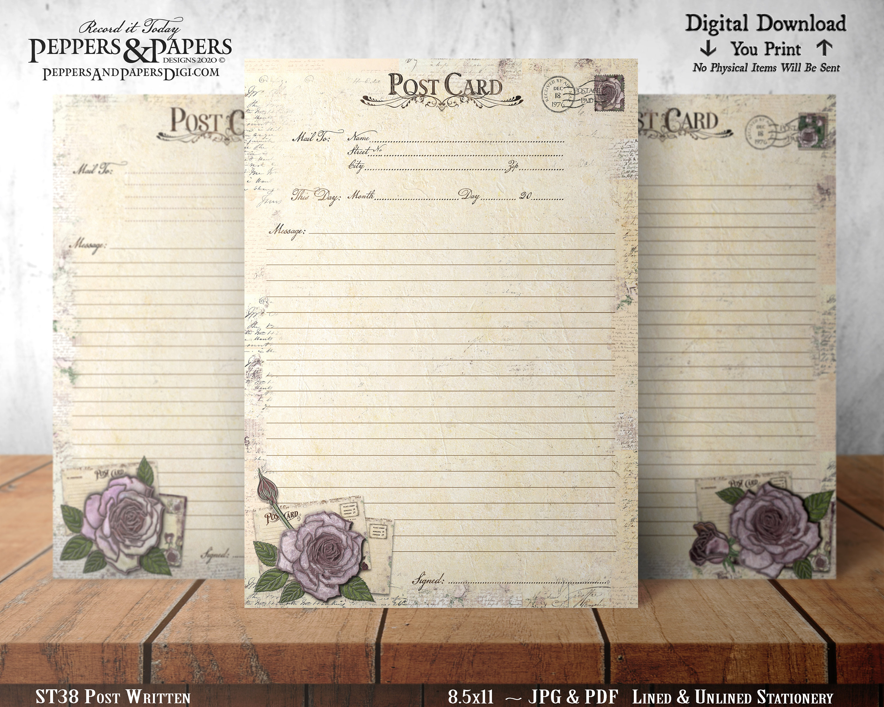 Printable Writing Paper Printable Stationery Set For | Etsy