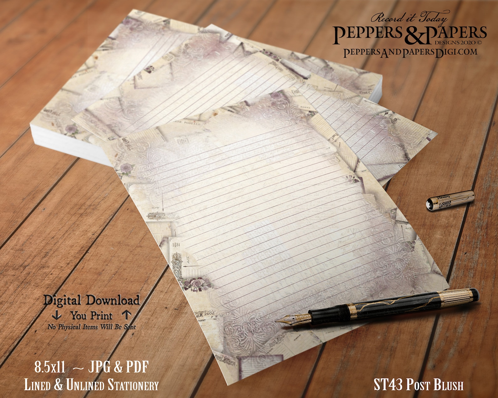 Printable Writing Paper, Printable Stationery Set, for Scrapbooking ...