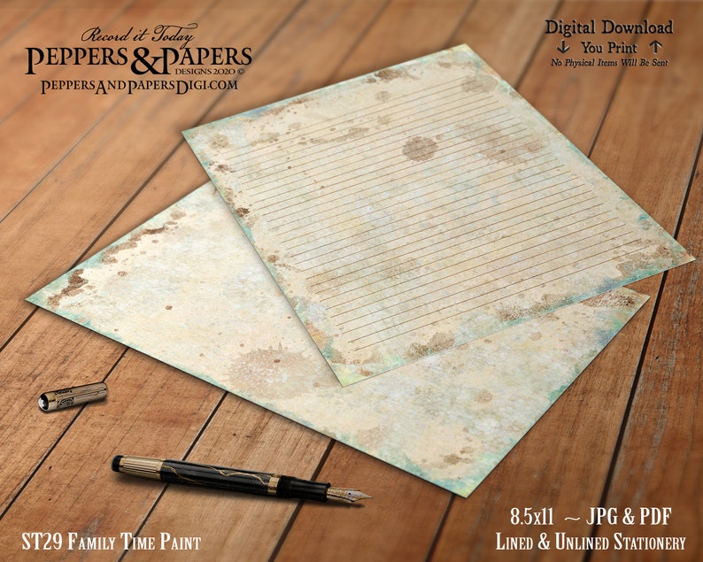 Printable Writing Paper, Printable Stationery Set, for Scrapbooking ...