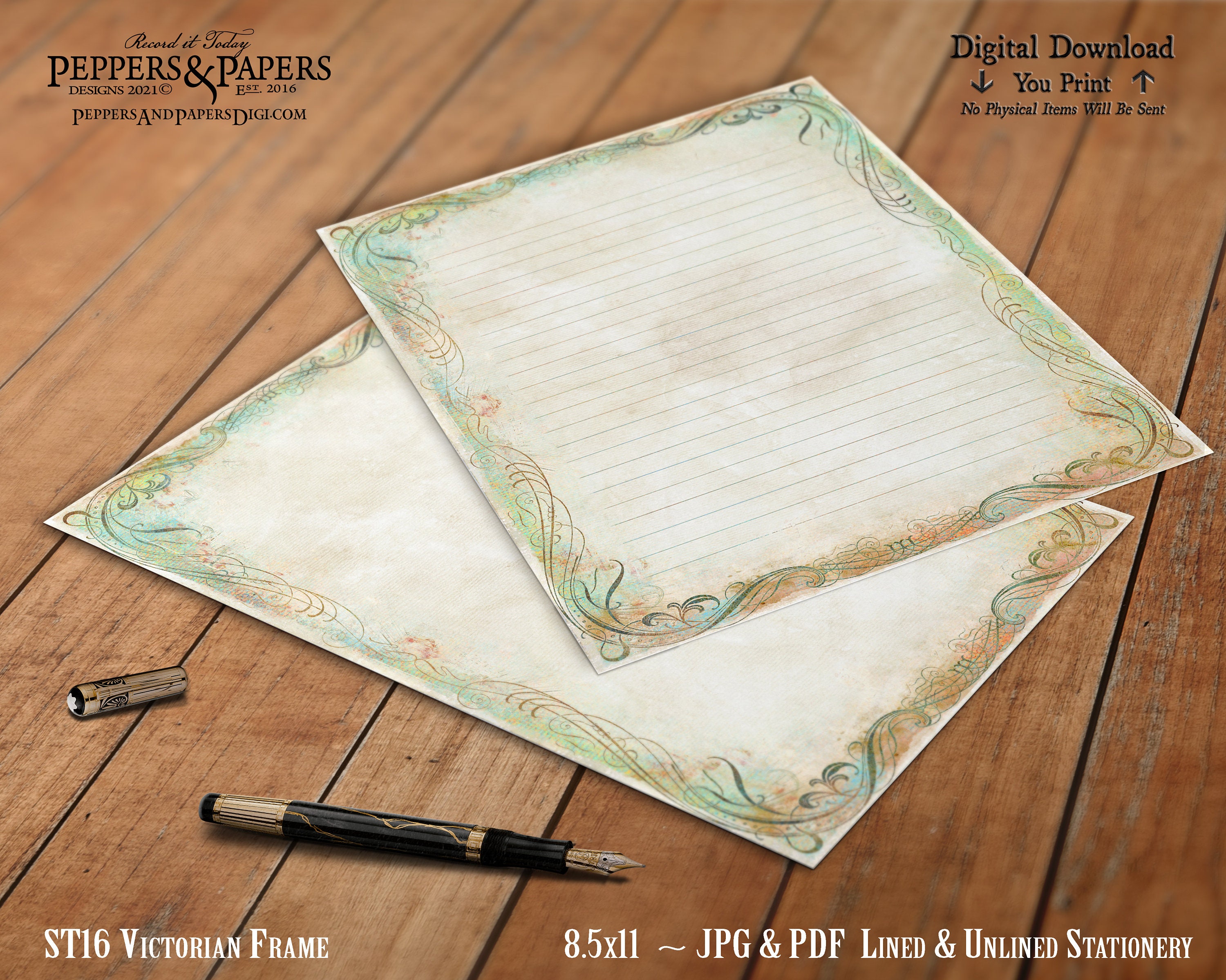 Printable Writing Paper, Printable Stationery Set for Scrapbooking ...
