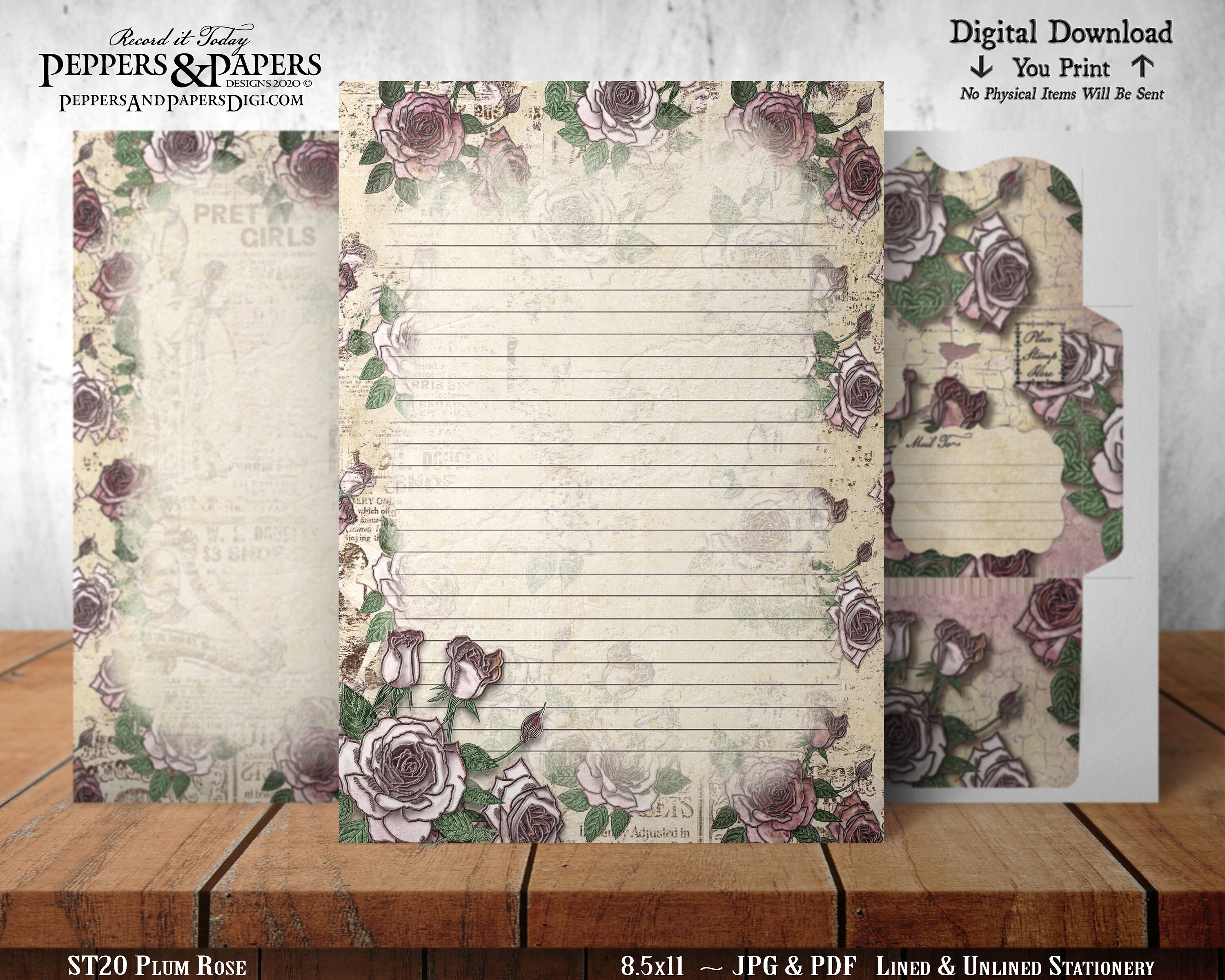 writing paper set Stationery Vintage Paper Card Making & Stationery ...