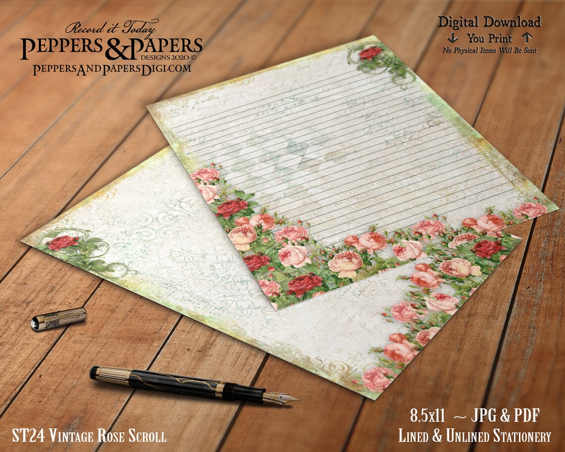 Printable Writing Paper Printable Stationery Set for | Etsy