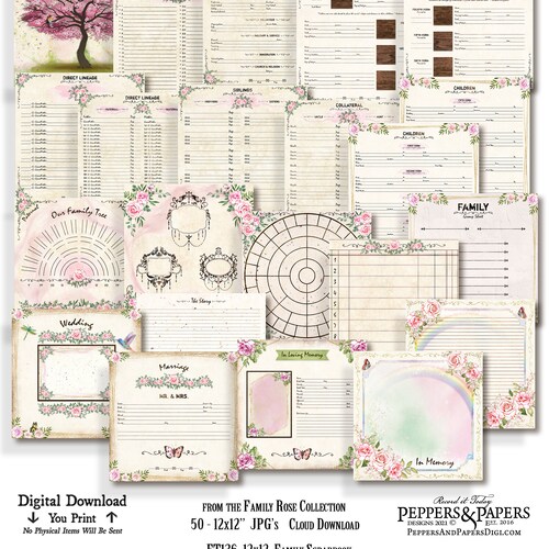 Family Tree Workbook Genealogy Forms Ancestry Record - Etsy