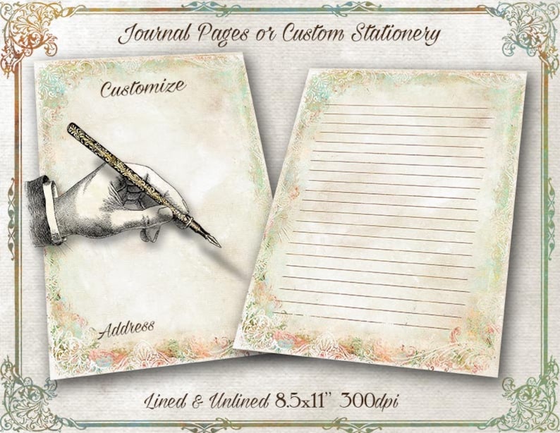 Stationery - 8.5x11 Lined & Unlined, Printable, Scrapbooking or ...