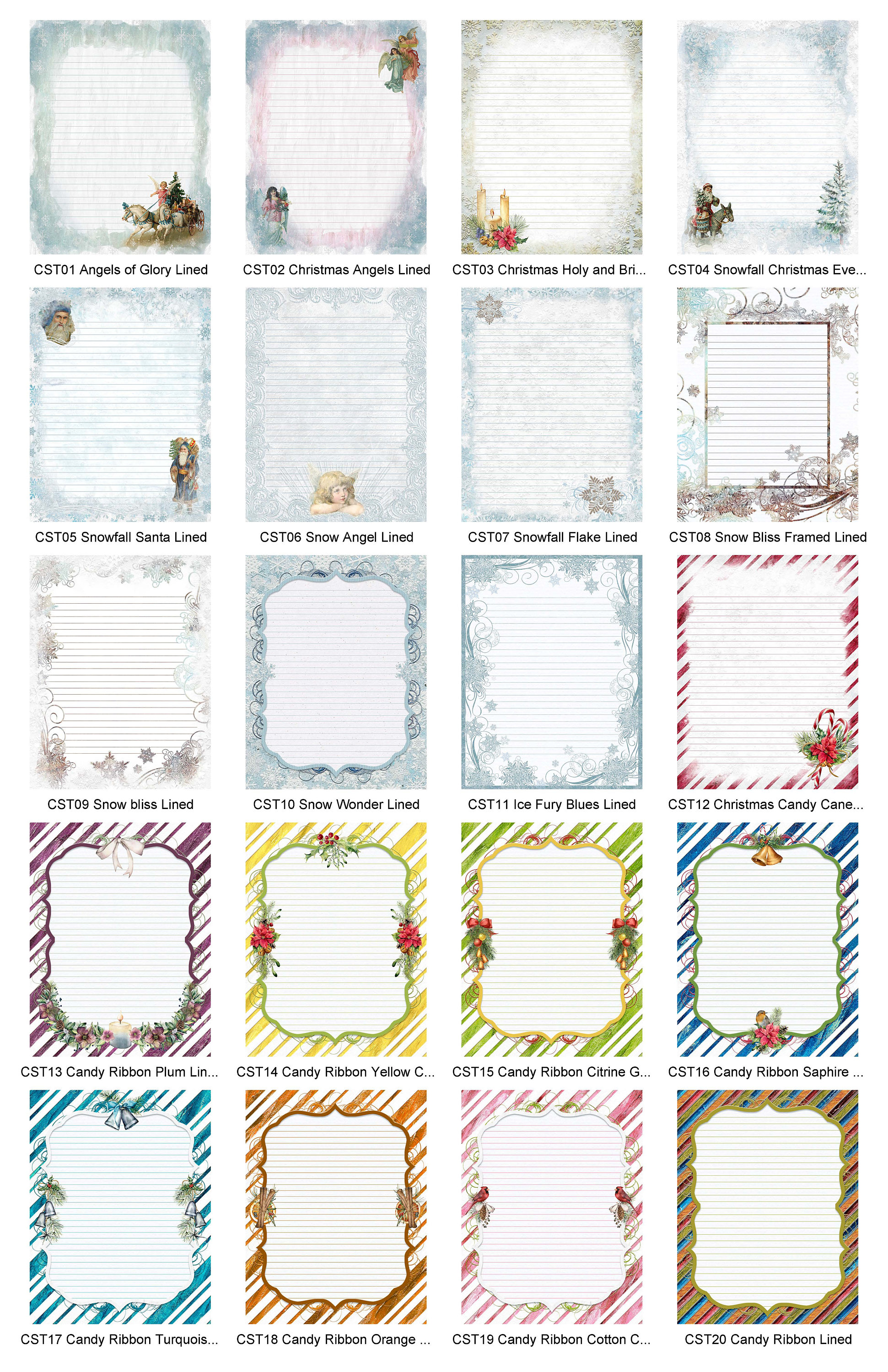 Printable Writing Paper, Printable Stationery Set, for Scrapbooking ...