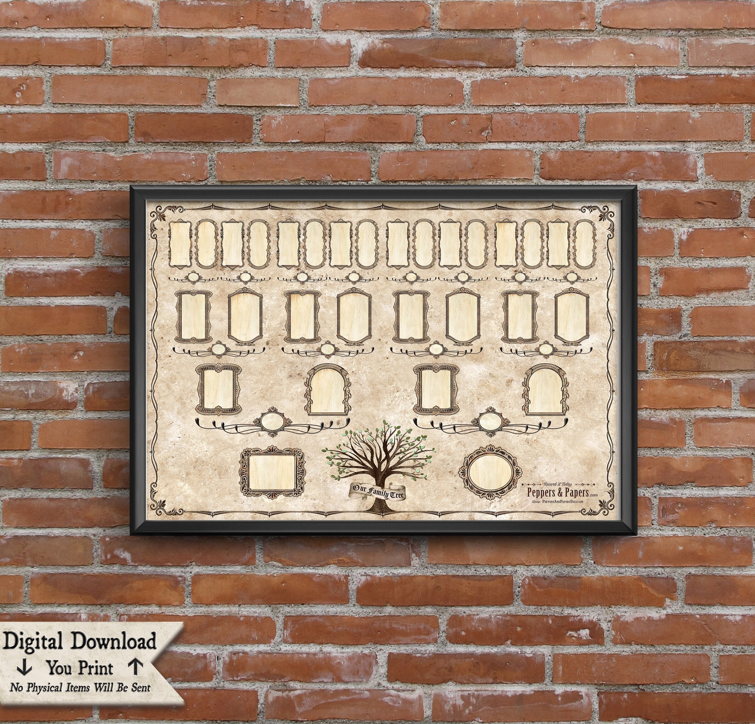 Family Tree Template 4 Generation Pedigree Chart YOU PRINT - Etsy