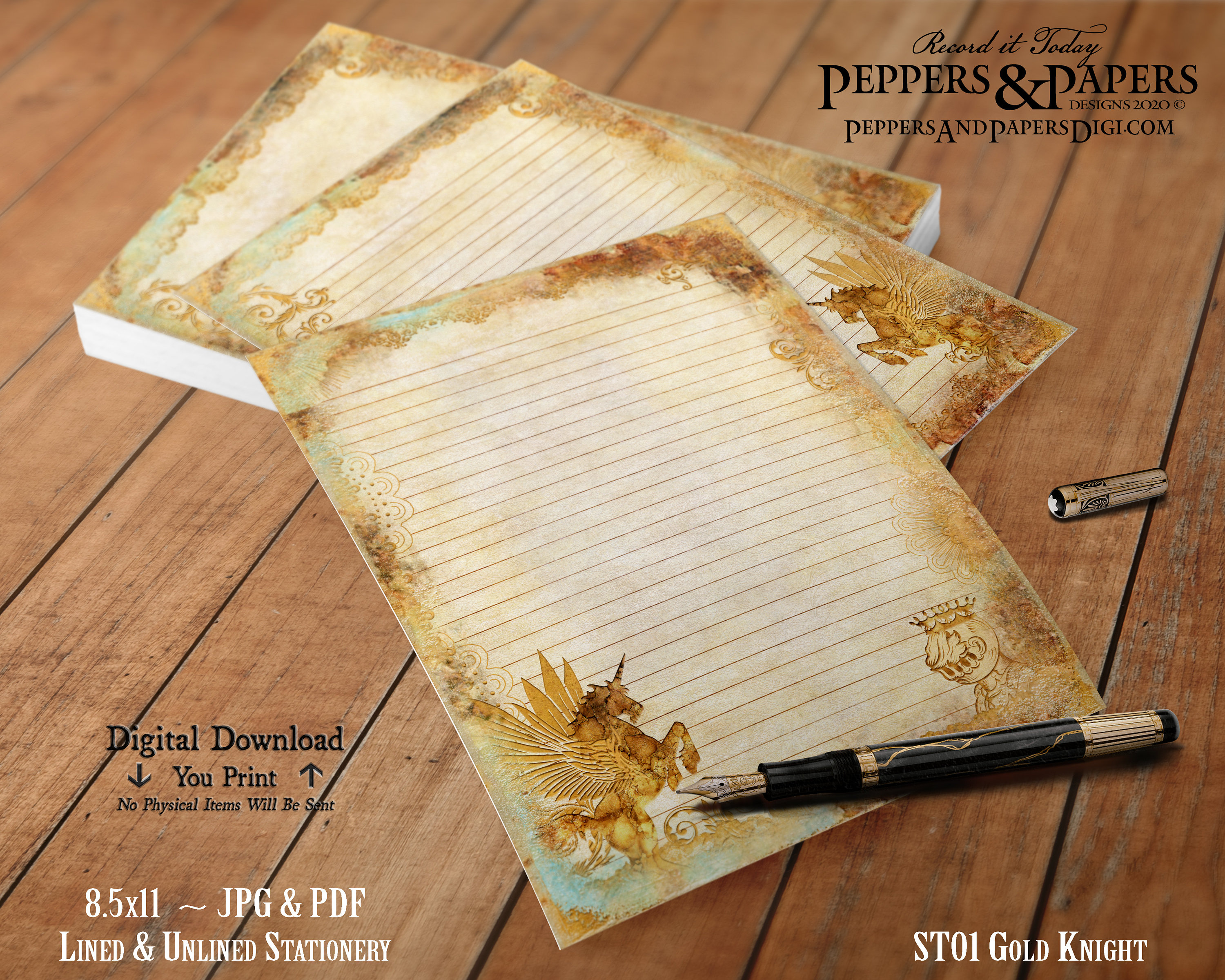 Printable Writing Paper, Printable Stationery Set, for Scrapbooking ...