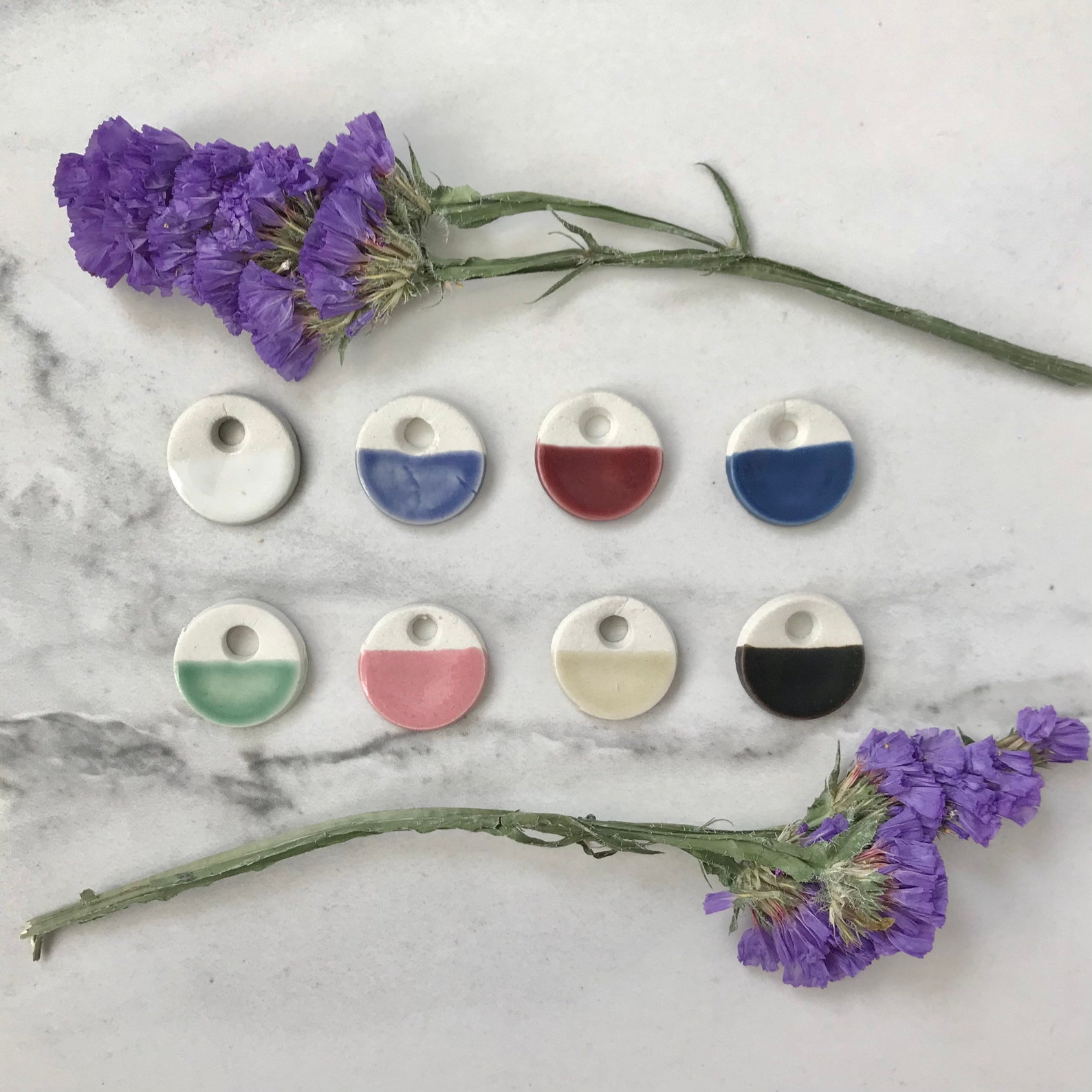Ceramic Personalized Cursive Letter Charm Necklace - Etsy