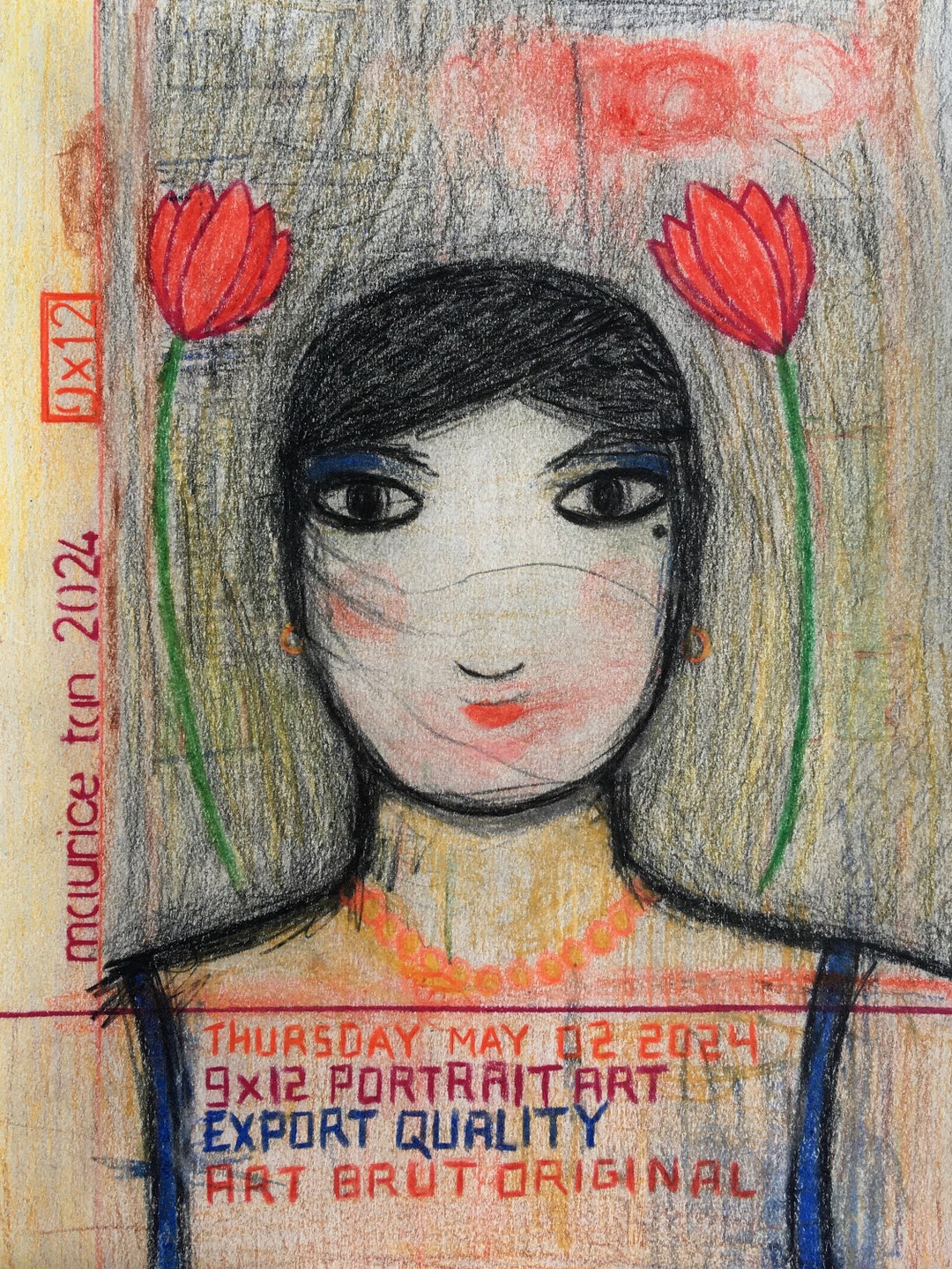 Portrait Drawing 9x12 Wall Decor Unframed Art - Etsy