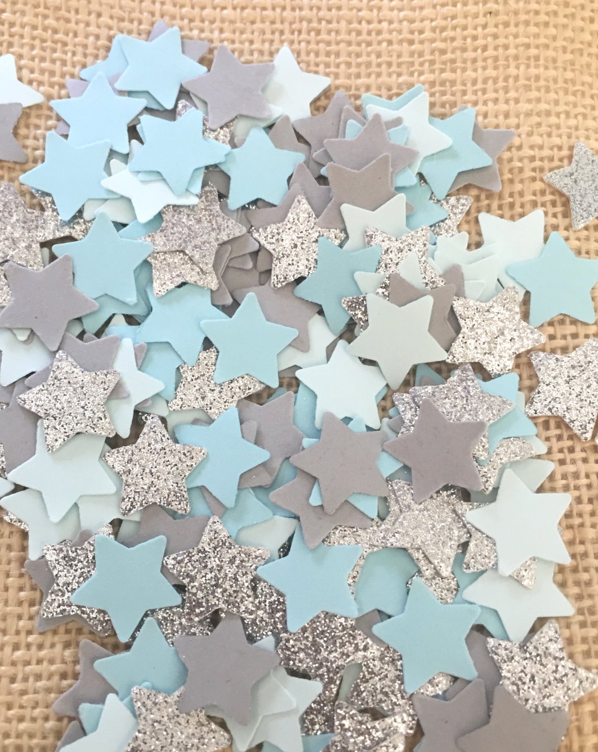 Twinkle Twinkle Little Star Blue, Gray, Silver Glitter Confetti, First ...