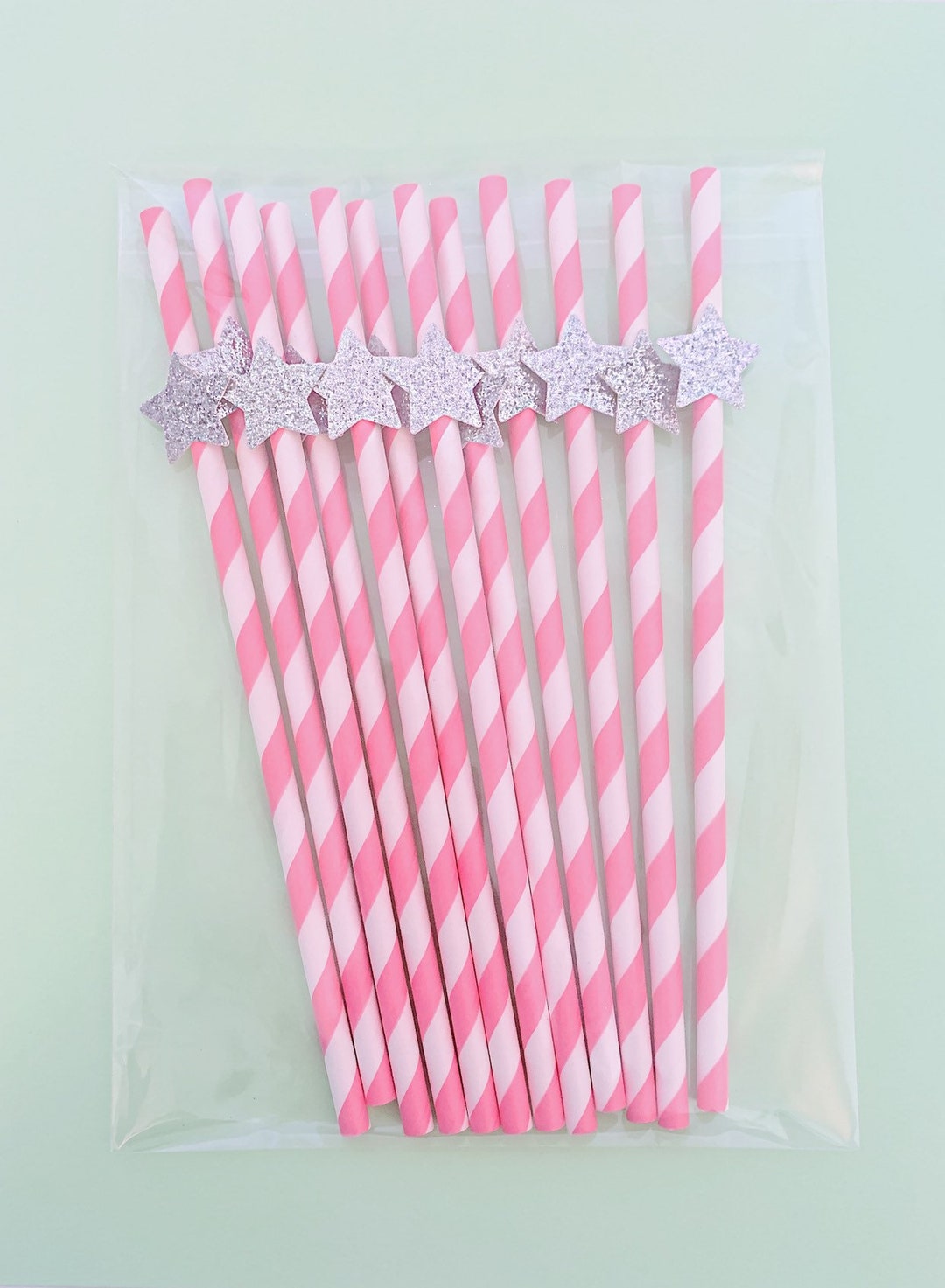 Pink and White Paper Straws, Star Paper Straws, Twinkle Twinkle Little ...