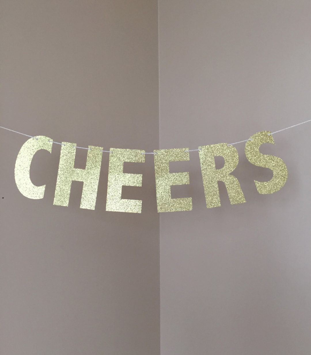 Cheers Gold Glitter Banner, Party Decorations, Cheers Sign, Wedding ...