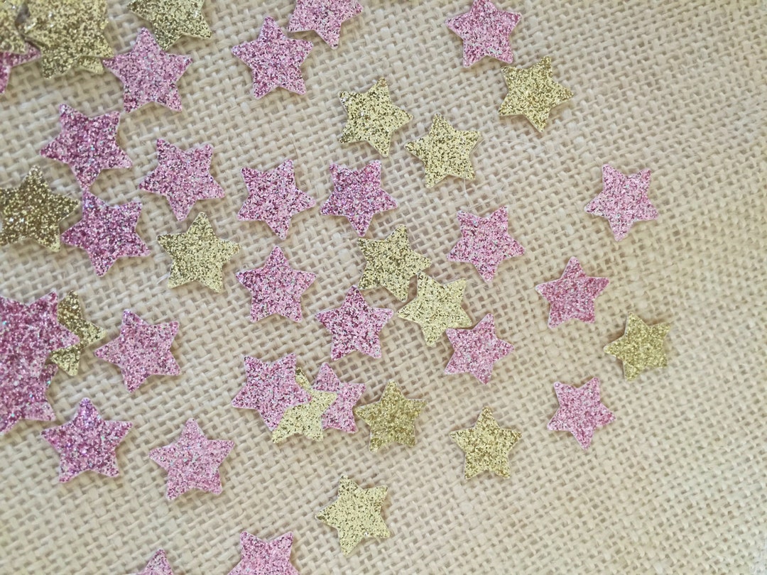 Twinkle Twinkle Little Star Pink Gold Glitter Star Confetti,first ...