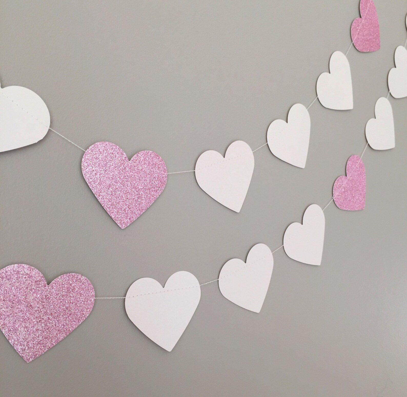 Valentine's Day Decoration, Pink Heart Garland, Wedding Decorations ...