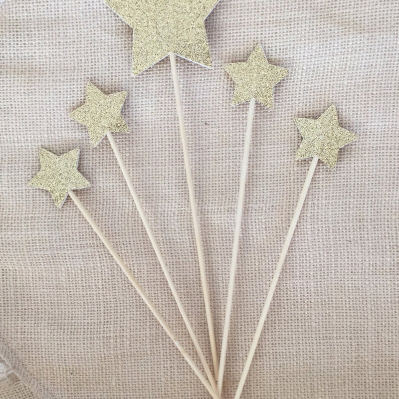 Gold Star Cake Topper - Etsy