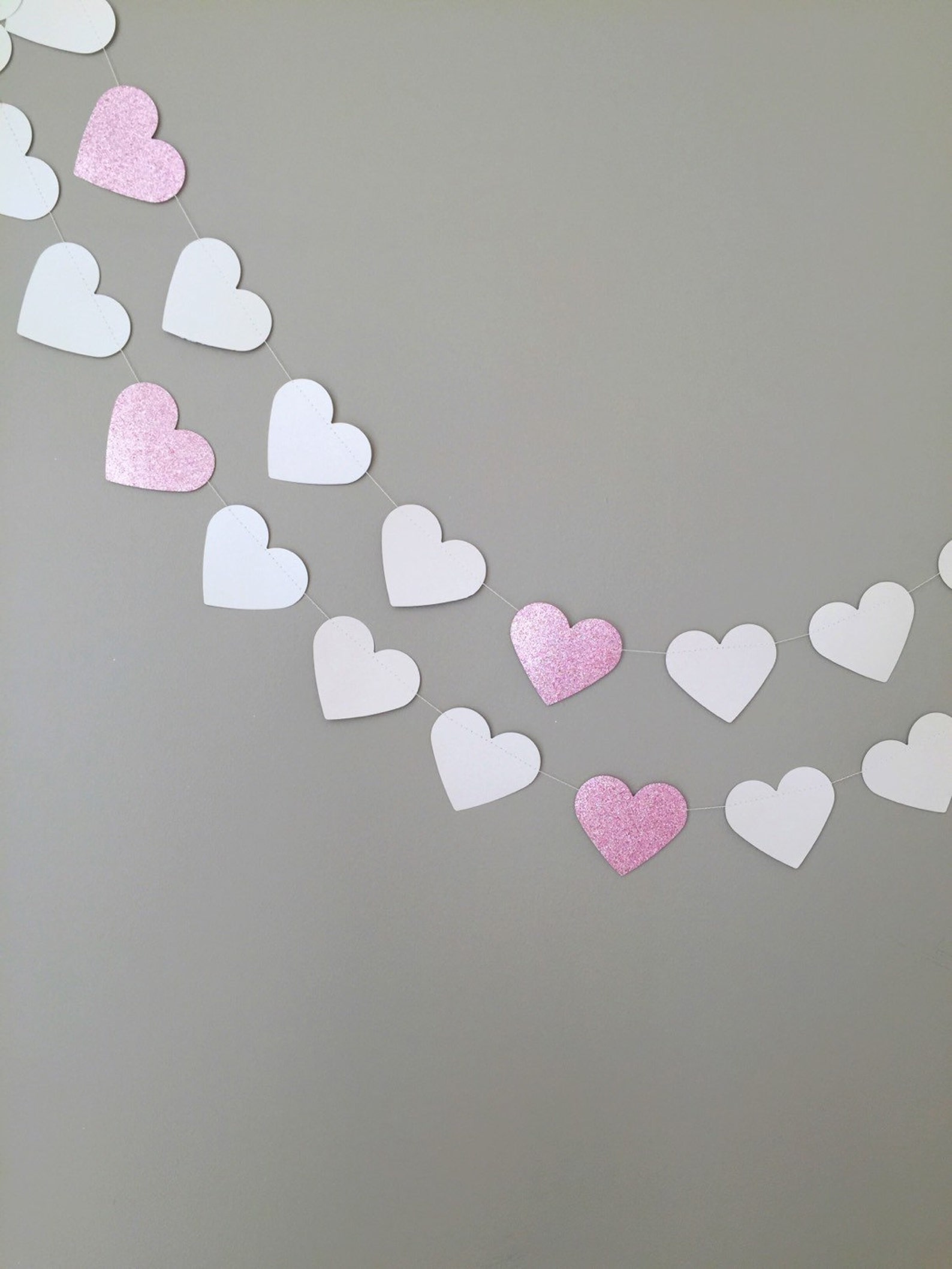 Valentine's Day Decoration, Pink Heart Garland, Wedding Decorations ...