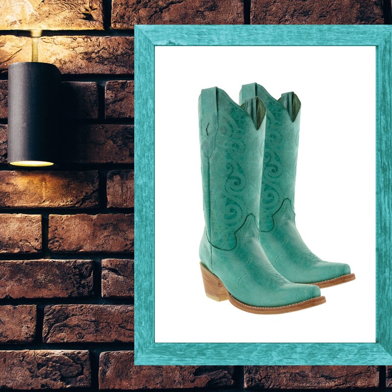 Turquoise Cowboy Boots - Etsy