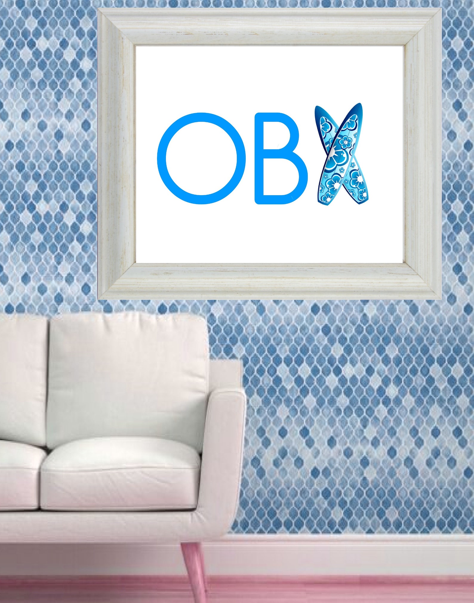 Outer Banks NC Digital Beach Printable, Outer Banks Surfboard Beach ...