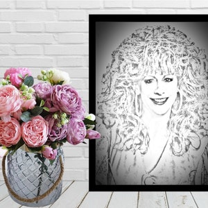 Reba Mcentire Sketch Printable, Reba Mcentire Drawing Printable ...