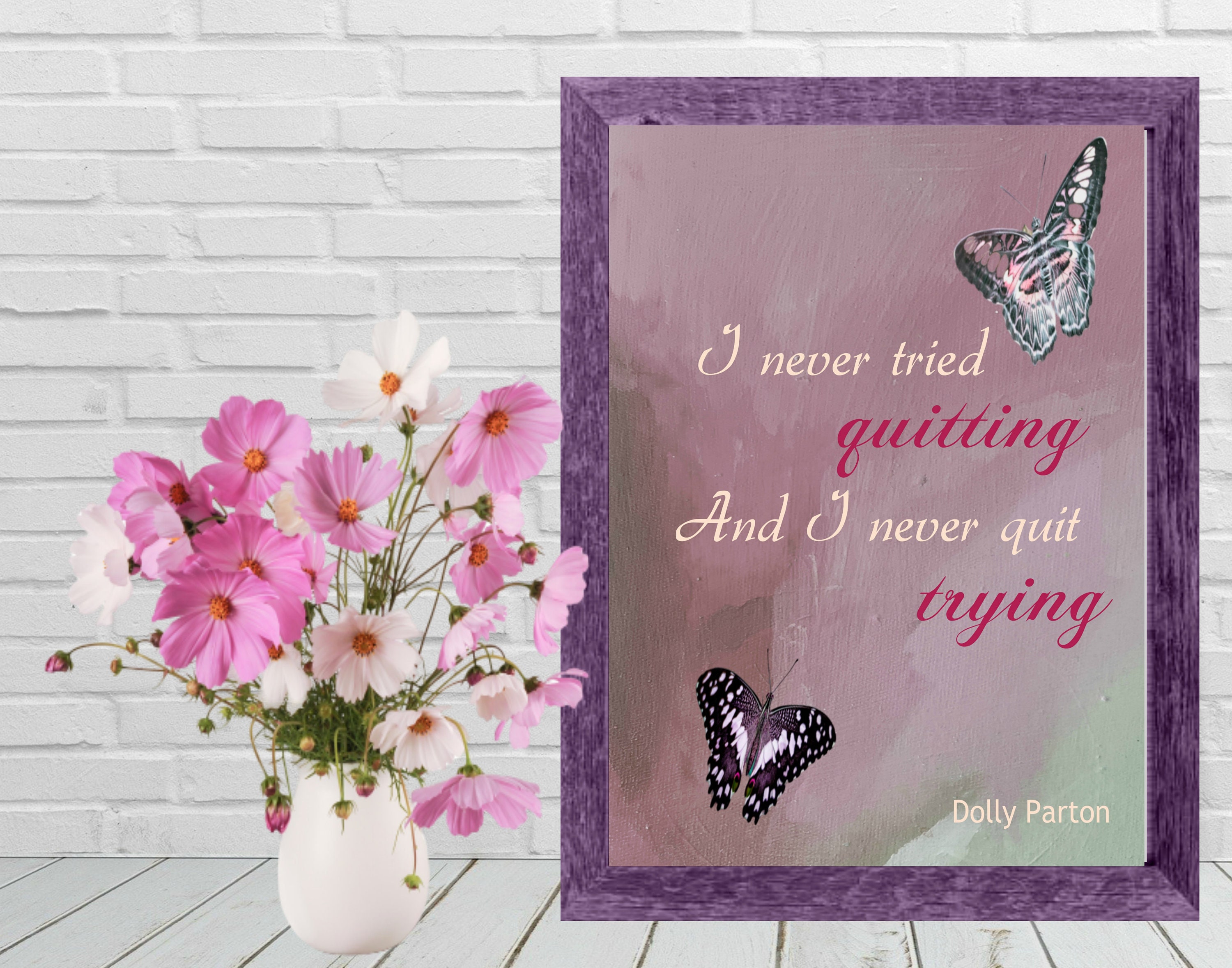 Dolly Parton Quote Printable, Inspirational Wall Art, Butterfly Print ...