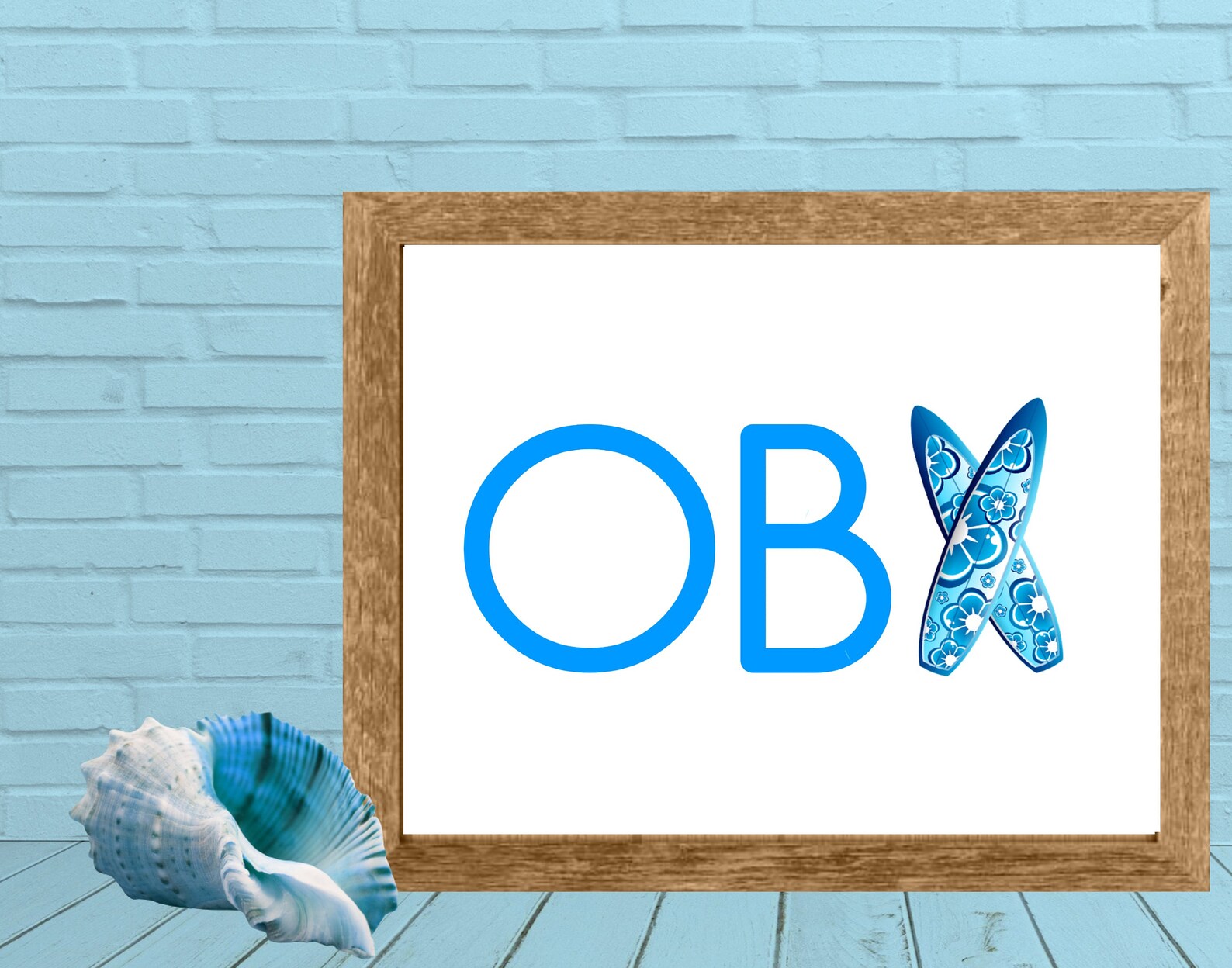 Outer Banks NC Digital Beach Printable, Outer Banks Surfboard Beach ...