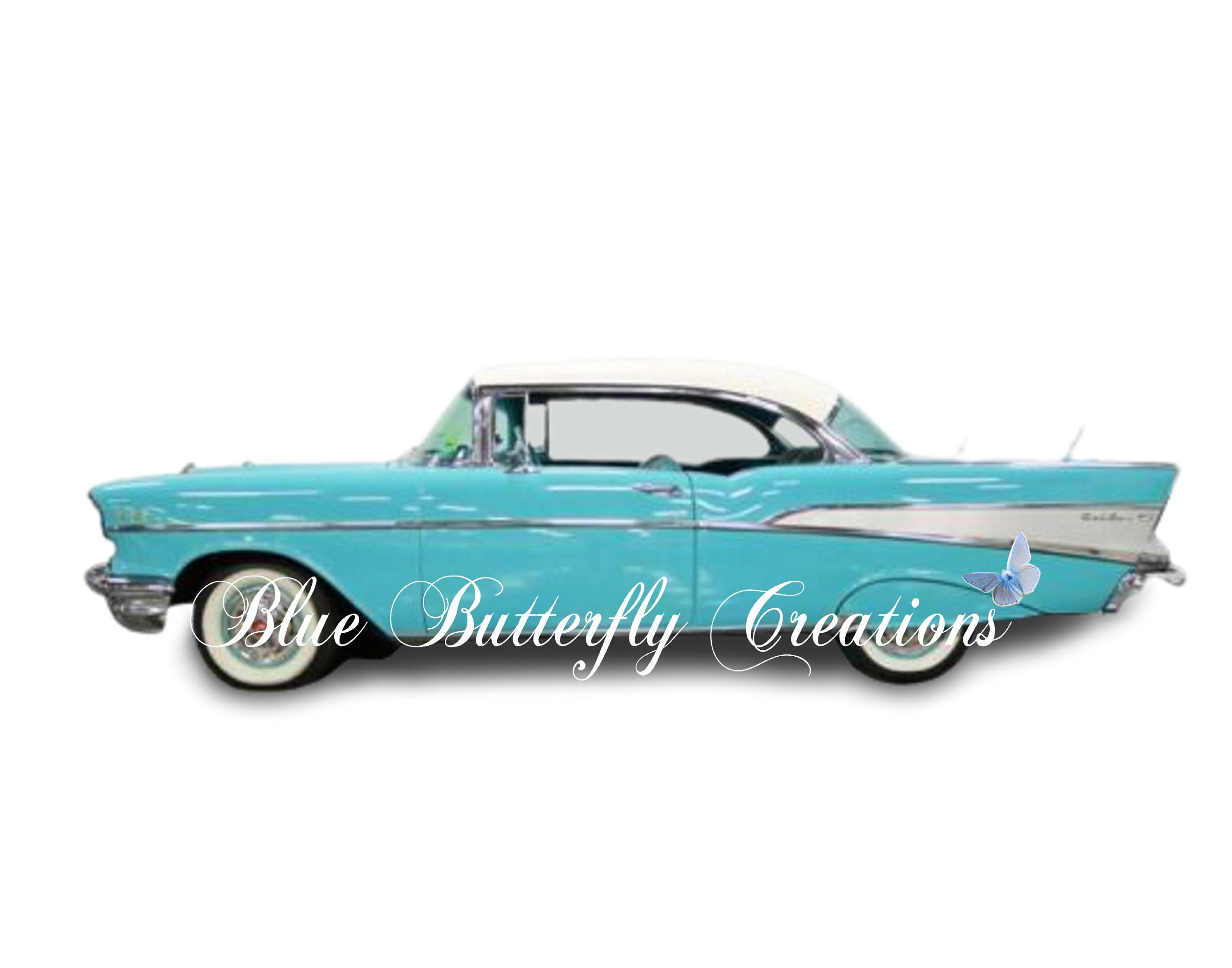 1957 Chevy Bel Air Digital PNG, Chevy Classic Car PNG, Antique Chevy ...