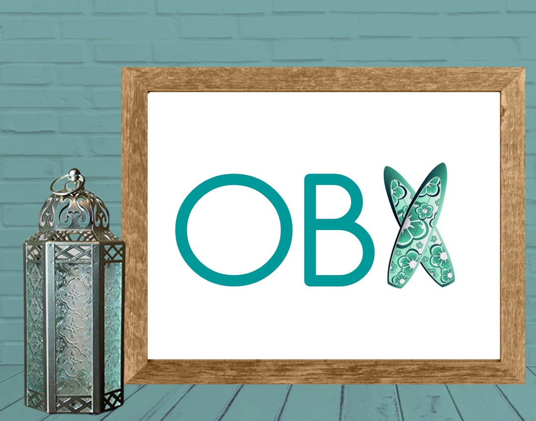 Outer Banks NC Digital Beach Print, Outer Banks Surfboard Beach ...