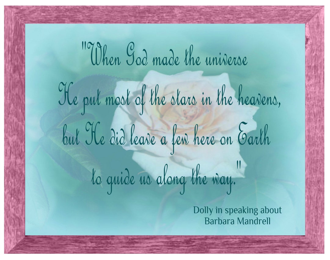 Dolly Parton Quote Printable, Barbara Mandrell Printable, Rose ...