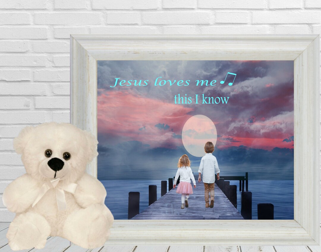 Jesus Loves Me Printable Sunday School Nursery Wall Art - Etsy