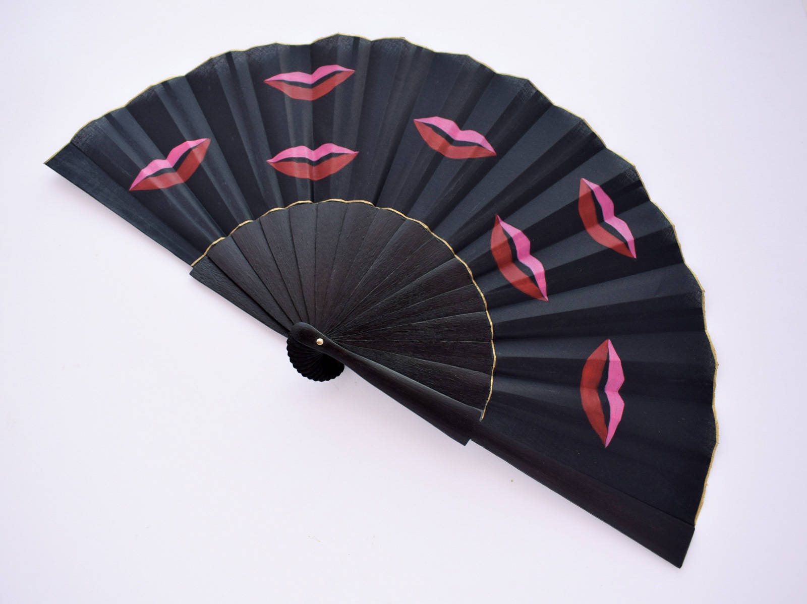 Fan Lips / Kises Hand Fan / Modern Fan /spanish Hand Fan / - Etsy