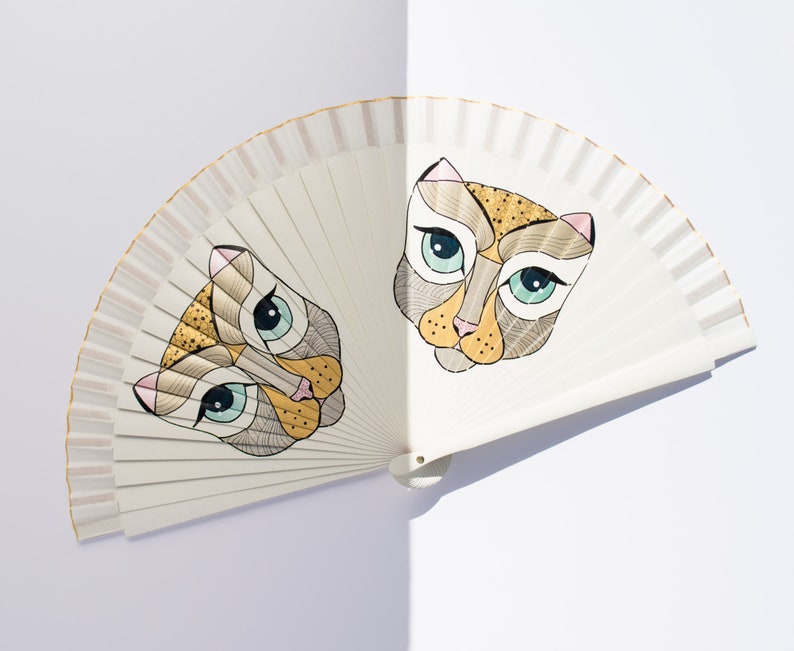 Handfan of CATS / Hand Painted Fan / FREE SHIPPING / Spanish Handfan ...