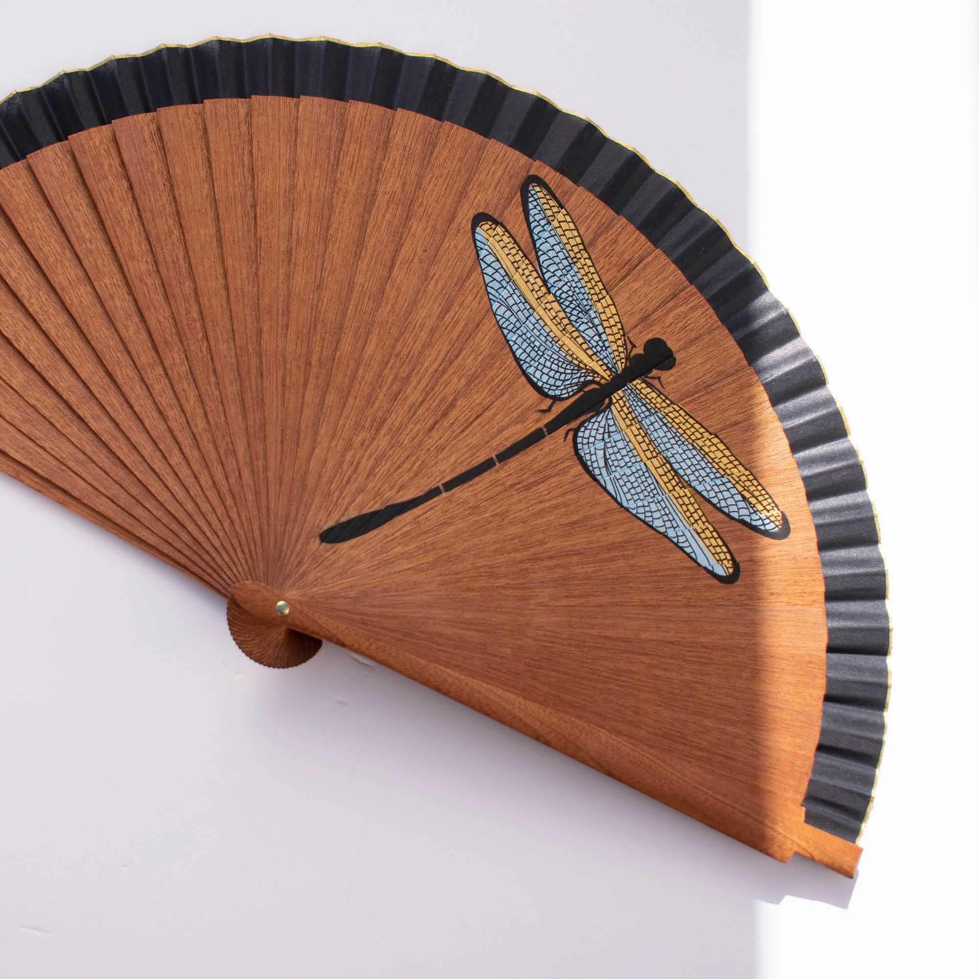 Handmade Wooden Fan Painted by Hand With Illustration of - Etsy