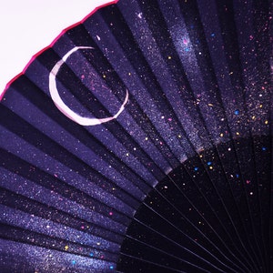 Stars Hand-painted Fan / Hand Painted Fan / Wooden Handfan / Cotton Fan ...