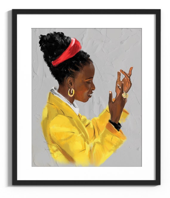 Amanda Gorman Portrait Art Print Inspiring Women Poet | Etsy
