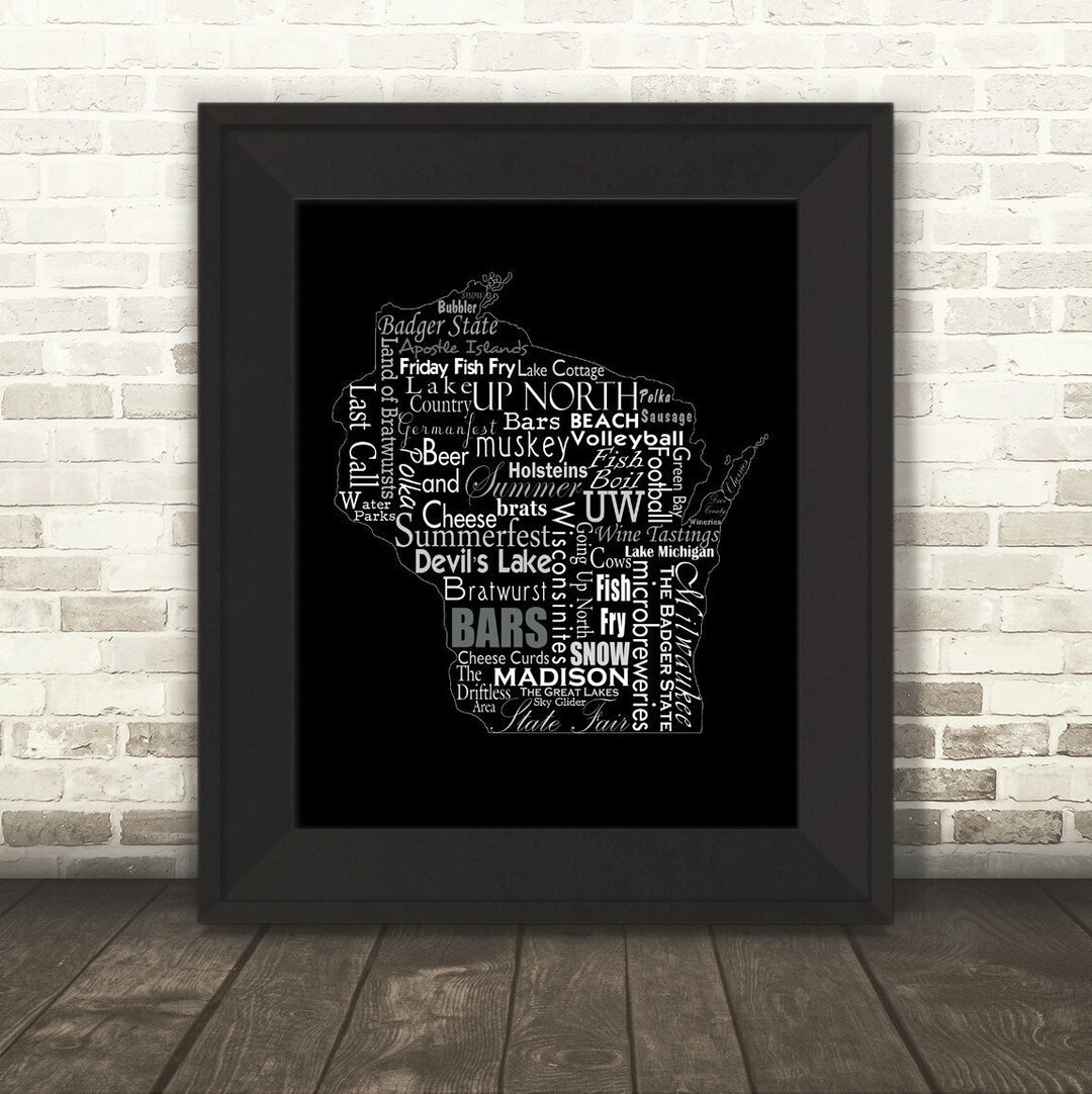 Wisconsin Slogans, Word Art, Typography, Map, Wisconsin, Wisconsin ...