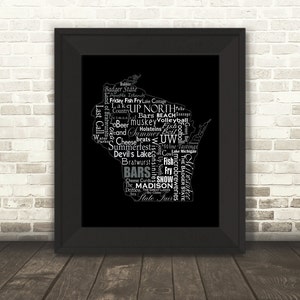 Wisconsin Slogans, Word Art, Typography, Map, Wisconsin, Wisconsin ...