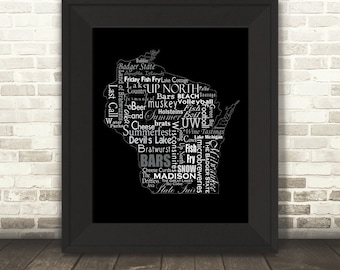 Minnesota Slogans Word Art Typography Map Minnesota | Etsy