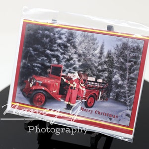 Vintage Firefighter, Santa Card, Fire Engine, 5"x7", Greeting Cards ...