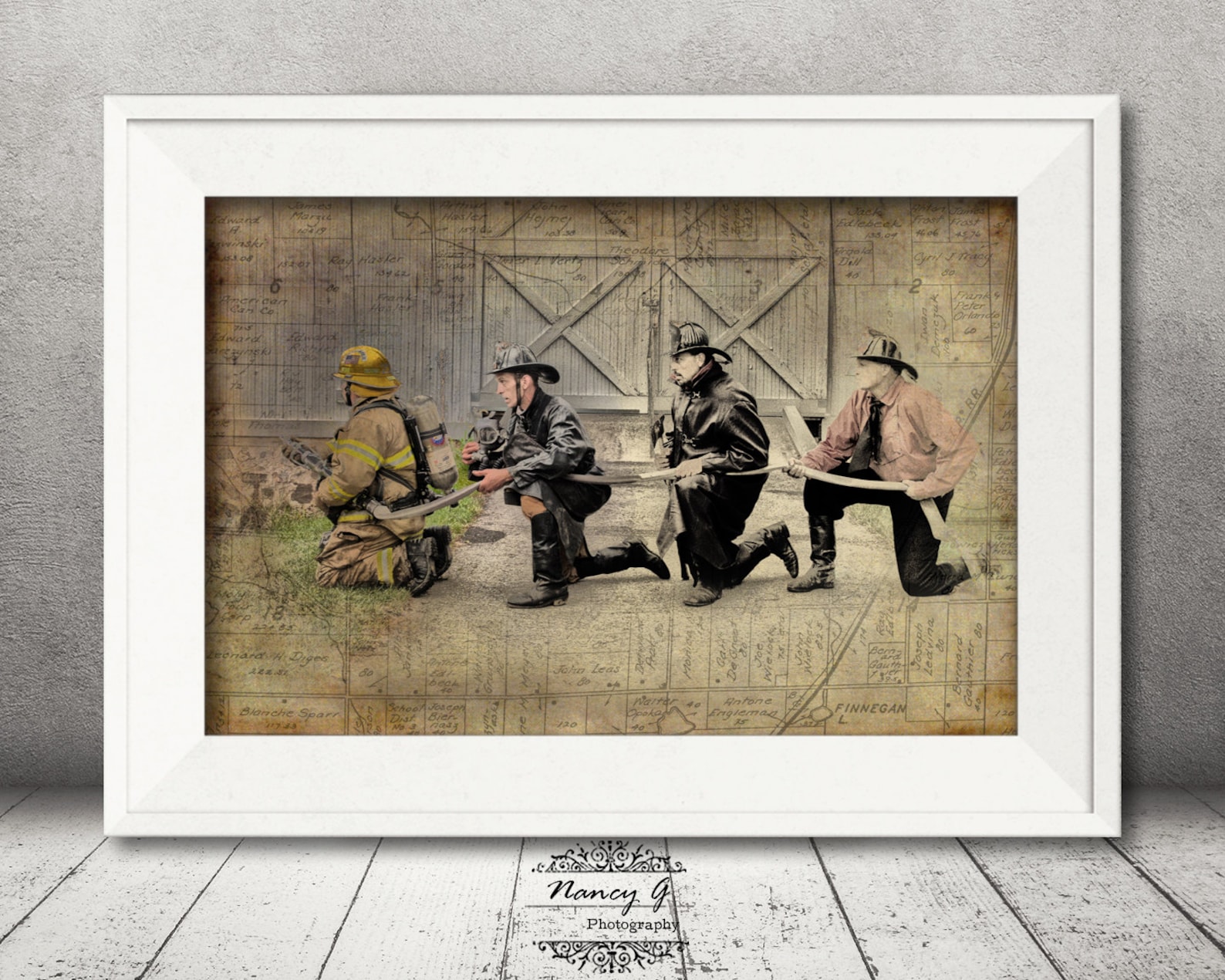 Vintage Firefighters Firefighters Print Firefighter Gift - Etsy